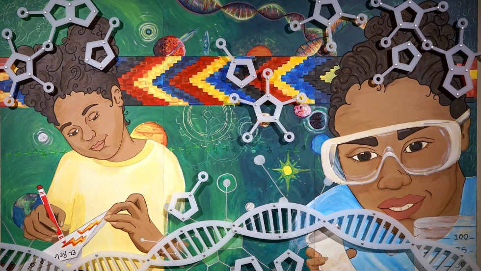 Computer coded mural, “Connected by Code – Briana’s Dream,” unveiled at ...